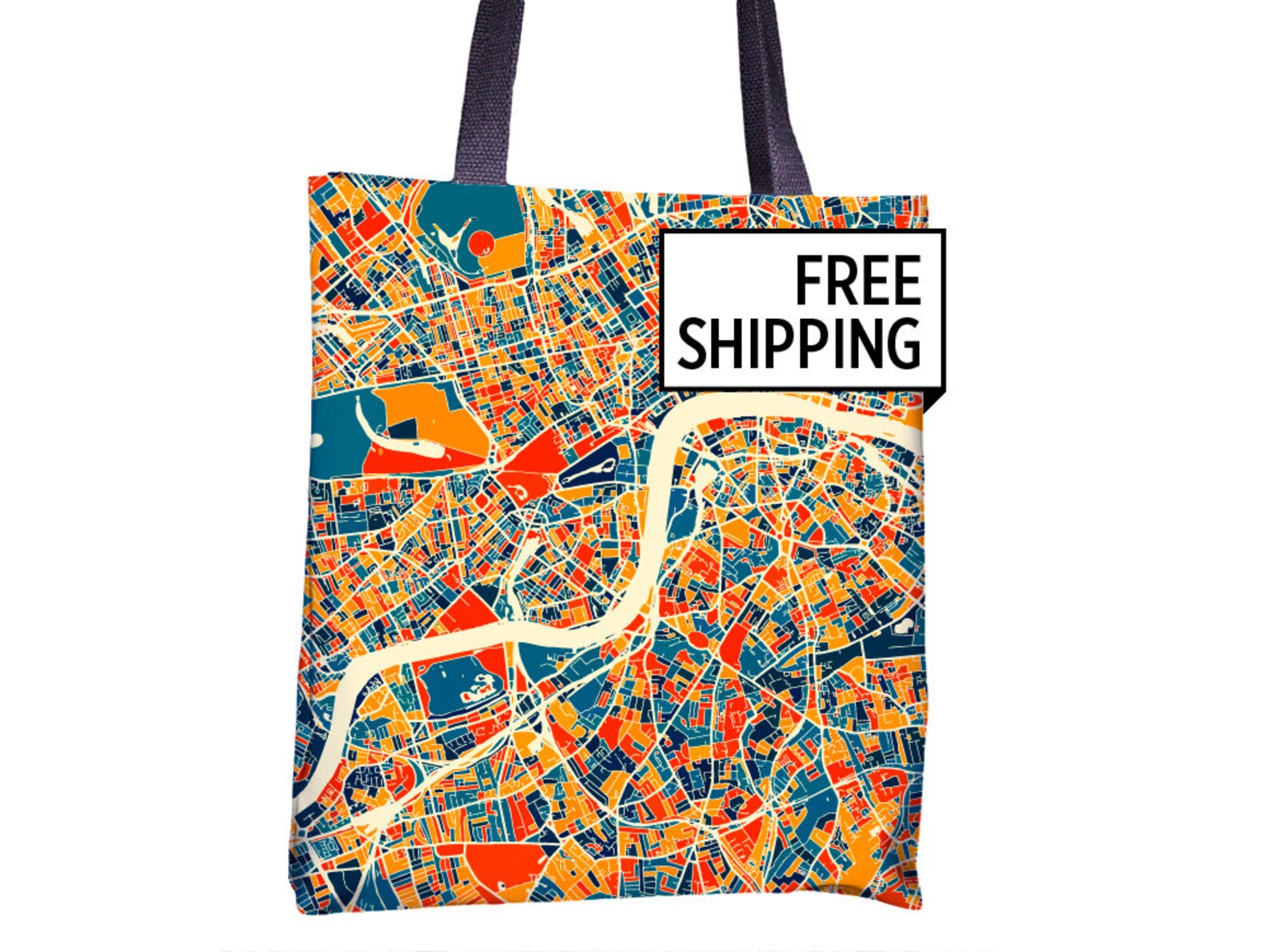 London Map Tote Bag - England Map Tote Bag 15x15 - Etsy