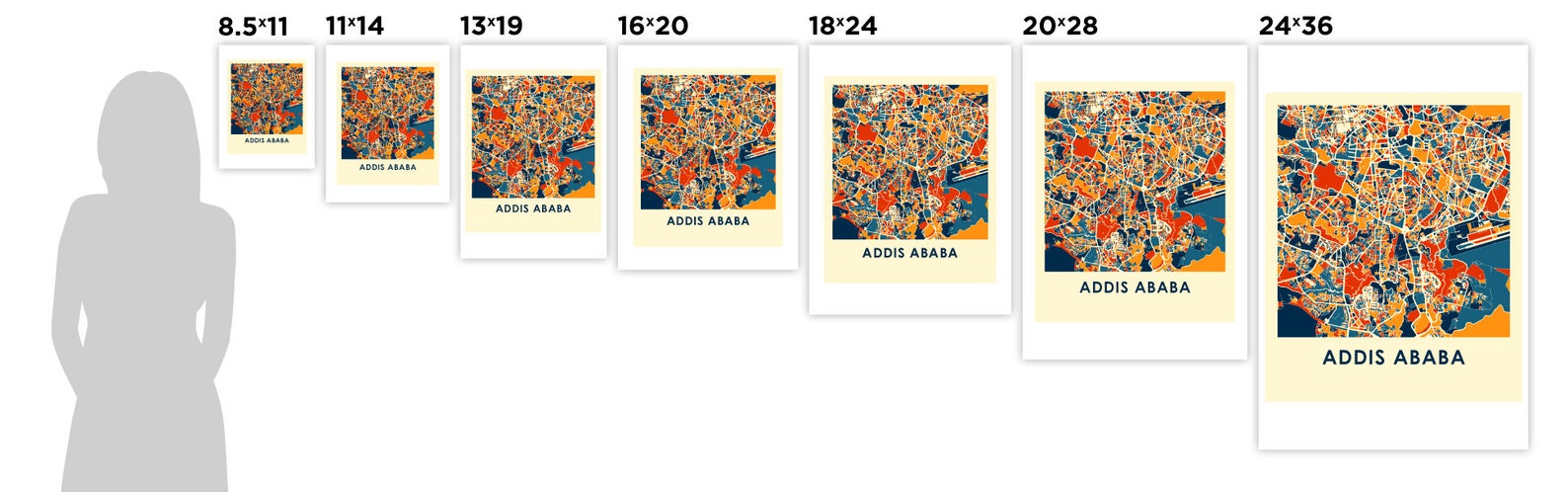 Addis Ababa Map Print - Full Color Map Poster - Etsy