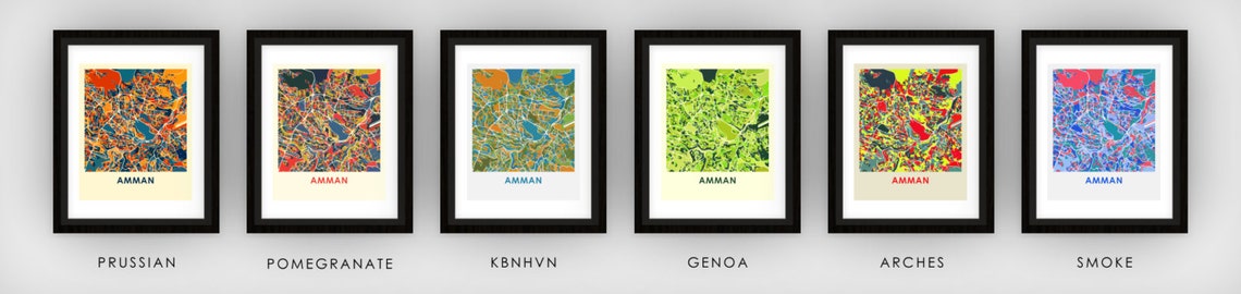 Amman Map Print Full Color Map Poster - Etsy