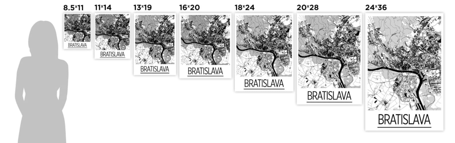 Bratislava Map Poster Slovakia Map Print Art Deco Series | Etsy
