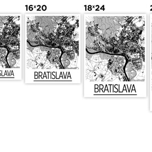 Bratislava Map Poster - Slovakia Map Print - Art Deco Series - Etsy