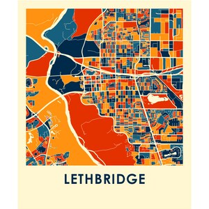Lethbridge Alberta Map Print - Full Color Map Poster - Etsy
