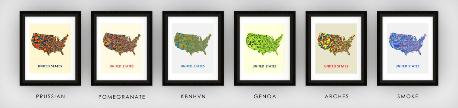 United States Map Print Full Color Map Poster - Etsy
