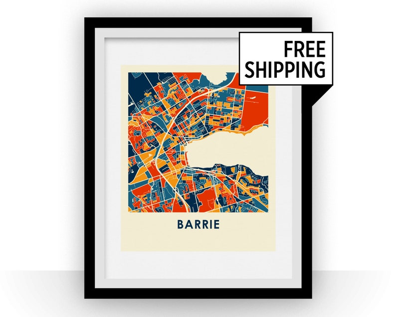 Barrie Ontario Map Print Full Color Map Poster | Etsy