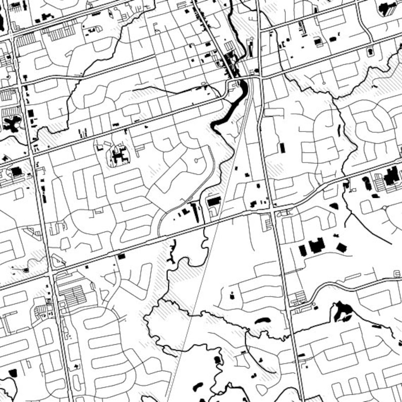 Newmarket Ontario Map Poster Ontario Map Print Art Deco | Etsy