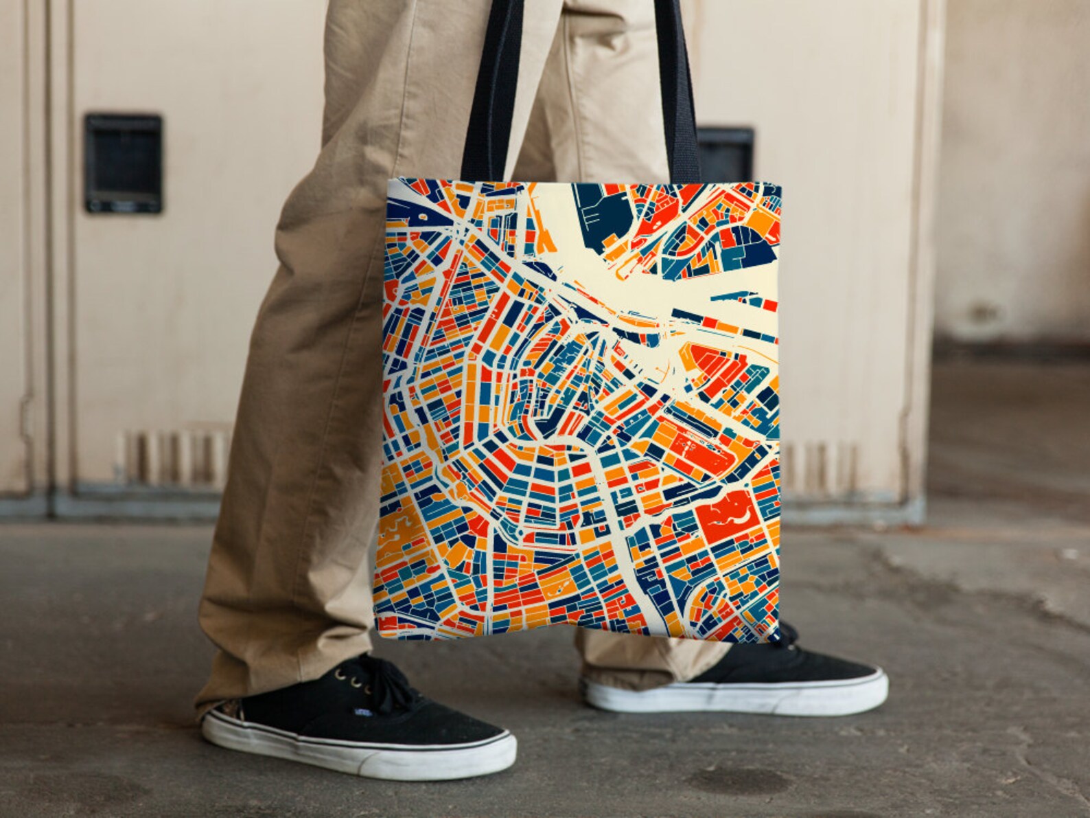 Amsterdam Map Tote Bag Netherland Map Tote Bag 15x15 - Etsy