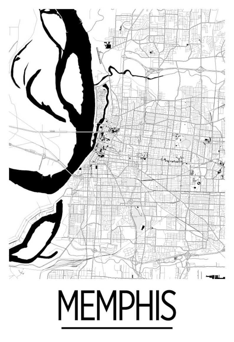 Memphis Map Poster - Usa Map Print - Art Deco Series - Etsy