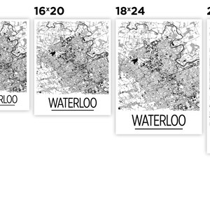 Waterloo Ontario Map Poster - Ontario Map Print - Art Deco Series - Etsy