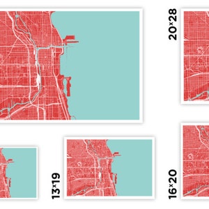 Chicago Map Print - Choose Your Color - Etsy