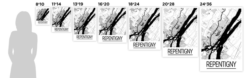 Repentigny Quebec Map Poster Quebec Map Print Art Deco - Etsy