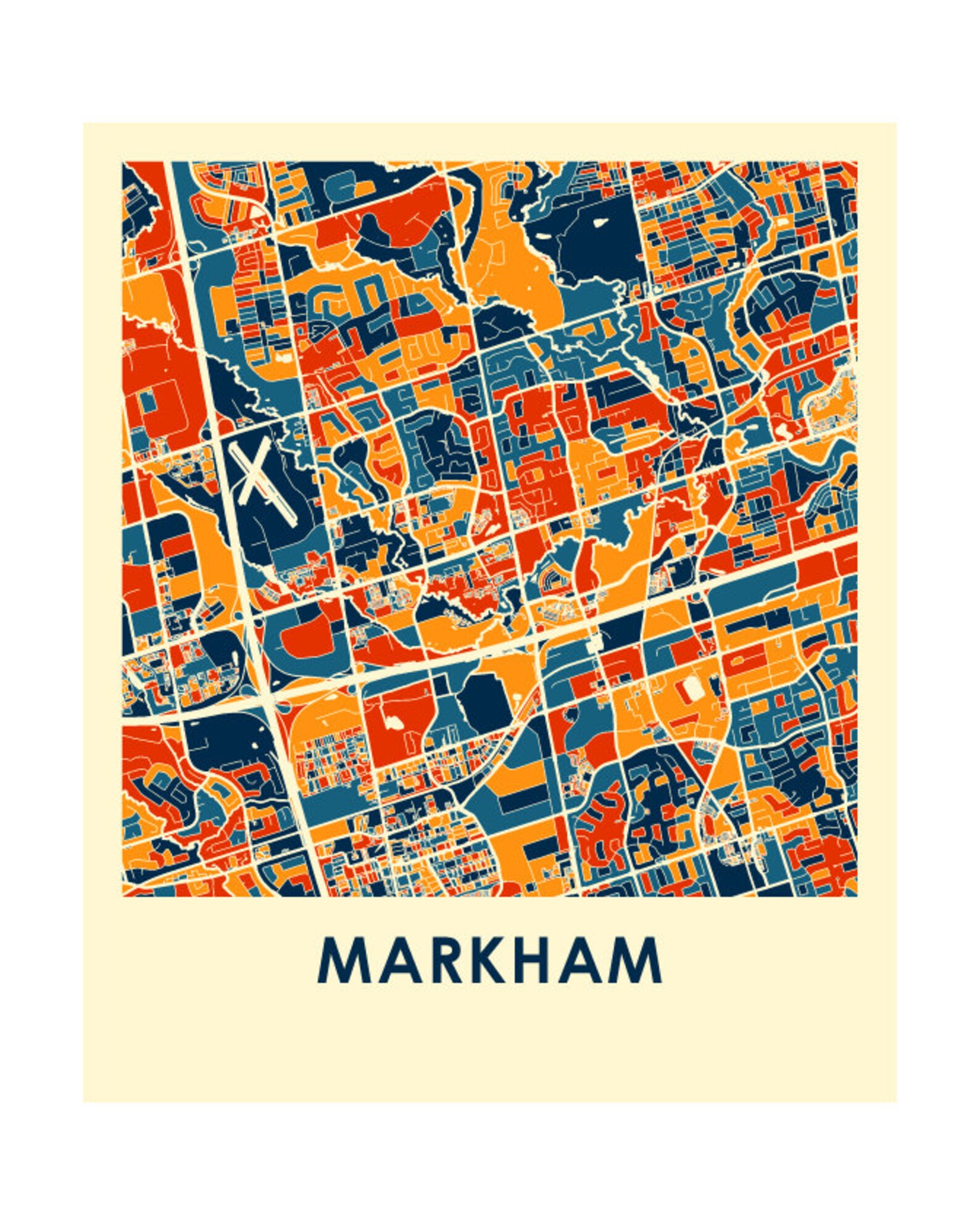 Markham Ontario Map Print Full Color Map Poster - Etsy