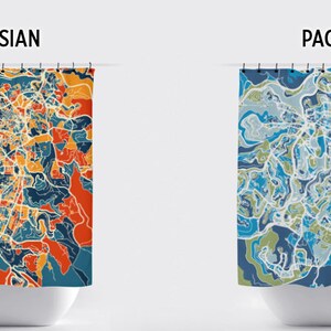 Jerusalem Map Shower Curtain - Israel Shower Curtain - Chroma Series - Etsy