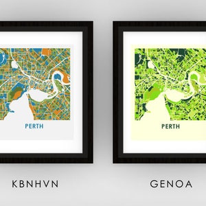 Perth Map Print - Full Color Map Poster - Etsy