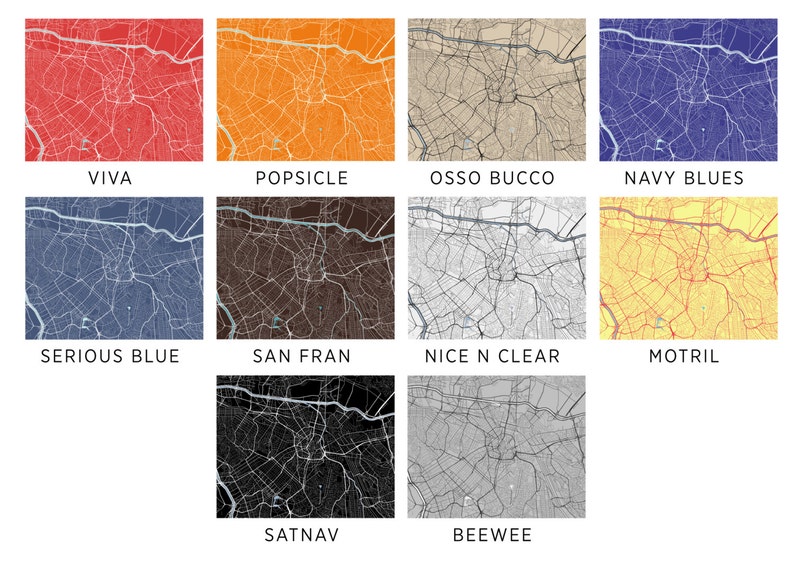 Sao Paulo Map Print - Choose Your Color - Etsy