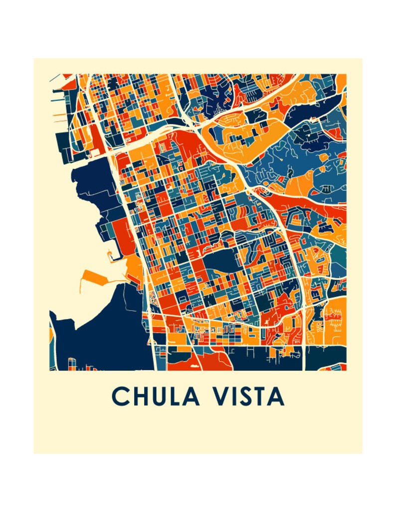 Chula Vista Map Print - Full Color Map Poster - Etsy