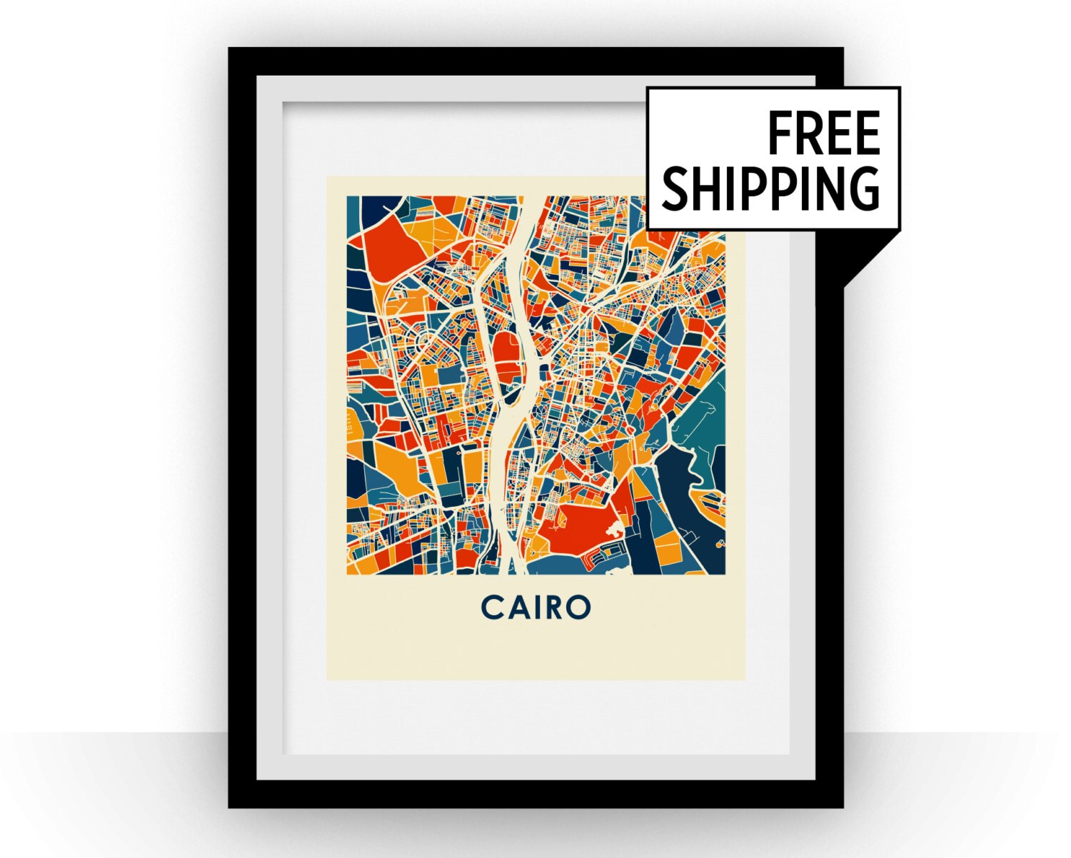 Cairo Map Print Full Color Map Poster | Etsy