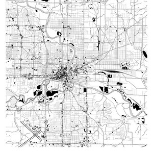 Des Moines Map Poster - Iowa Map Print - Art Deco Series - Etsy