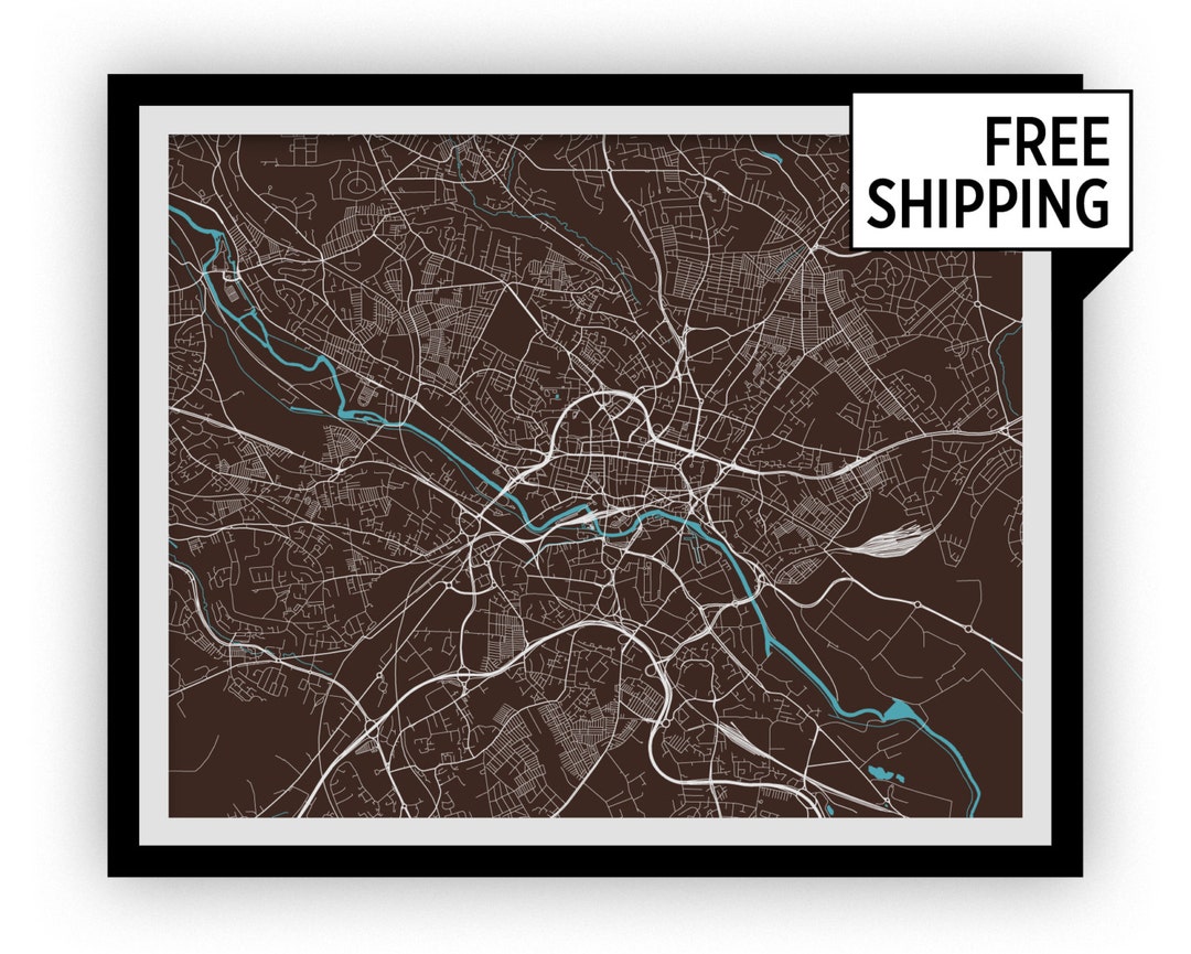 Leeds Map Print - Choose Your Color - Etsy