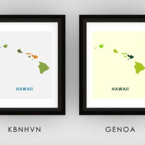 Hawaii Map Print - Full Color Map Poster - Etsy