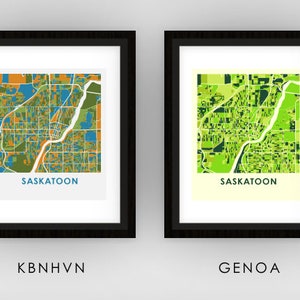 Saskatoon Map Print - Full Color Map Poster - Etsy