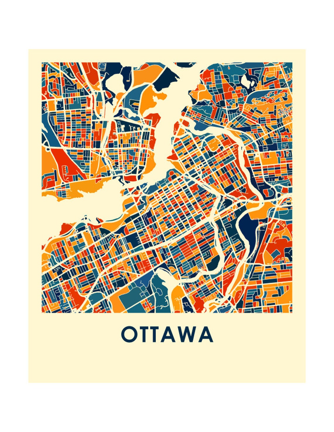 Ottawa Map Print Full Color Map Poster - Etsy Canada