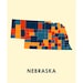 Nebraska Map Print Full Color Map Poster - Etsy