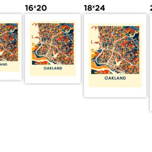 Oakland Map Print - Full Color Map Poster - Etsy
