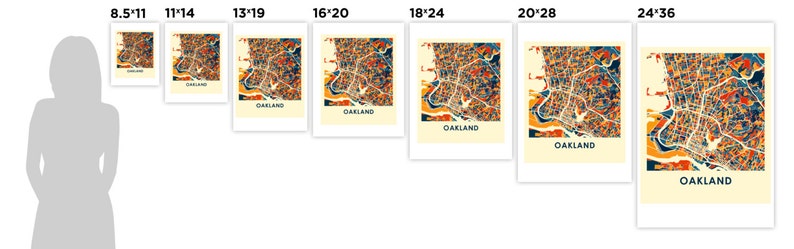 Oakland Map Print Full Color Map Poster | Etsy Canada