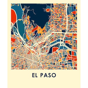 El Paso Map Print - Full Color Map Poster - Etsy