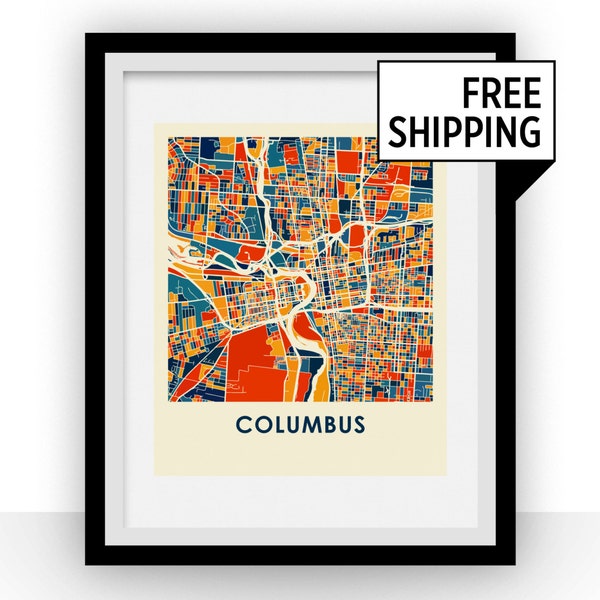 Columbus Map - Etsy