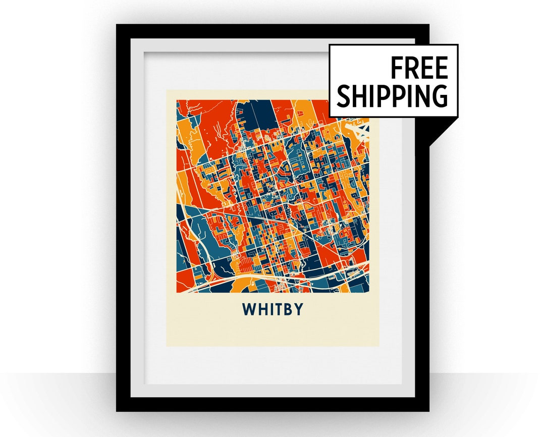 Whitby Ontario Map Print - Full Color Map Poster - Etsy