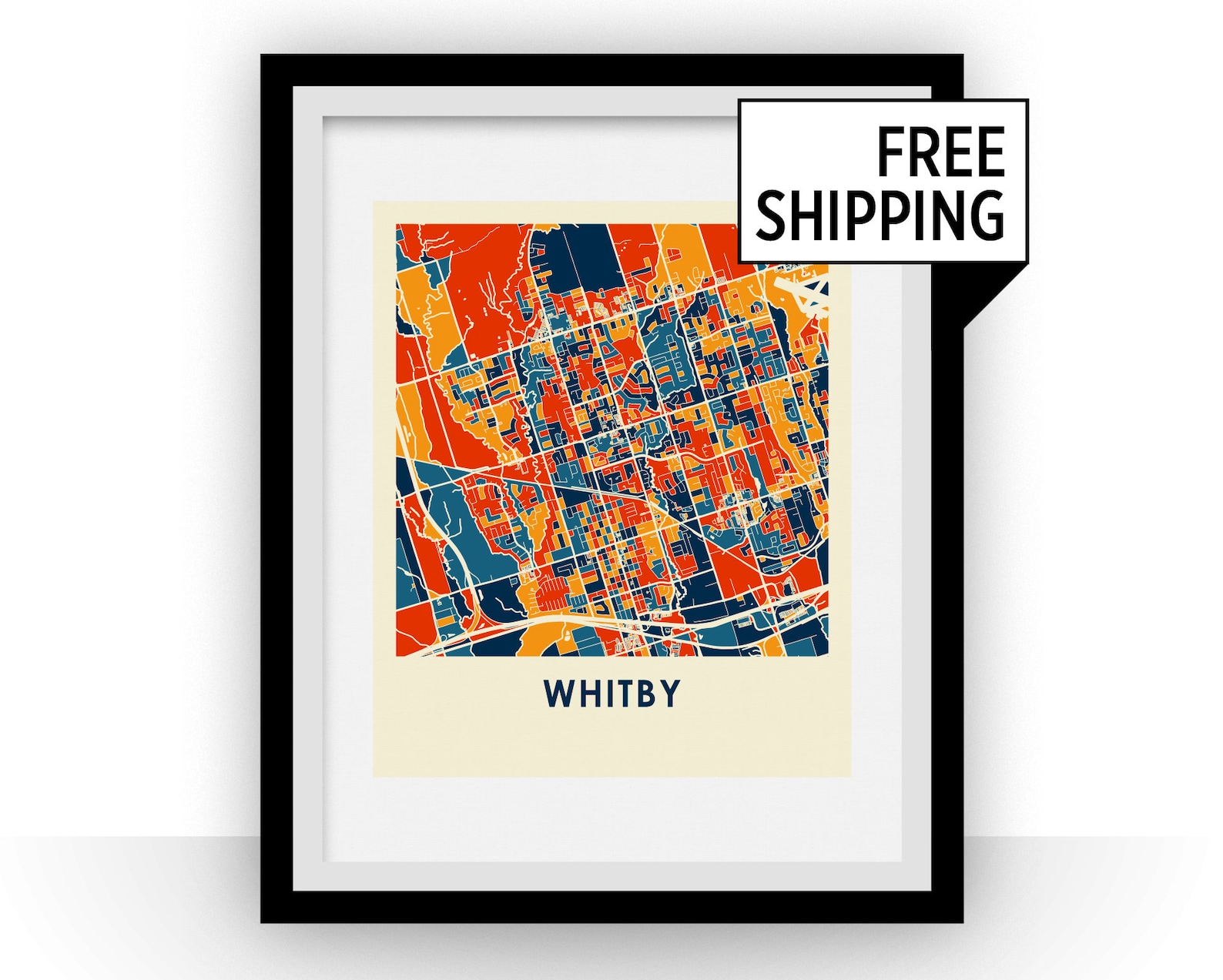 Whitby Ontario Map Print Full Color Map Poster - Etsy