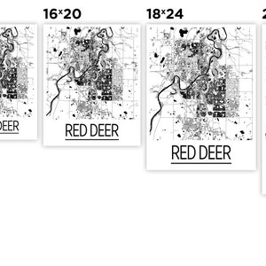 Red Deer Alberta Map Poster - Alberta Map Print - Art Deco Series - Etsy