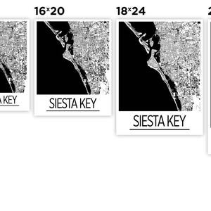 Siesta Key Map Poster - Florida Map Print - Art Deco Series - Etsy