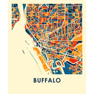 Buffalo Map Print - Full Color Map Poster - Etsy