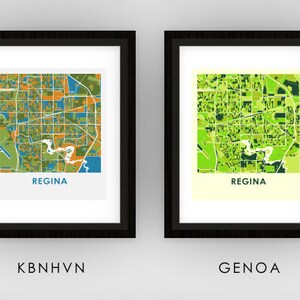Regina Map Print - Full Color Map Poster - Etsy