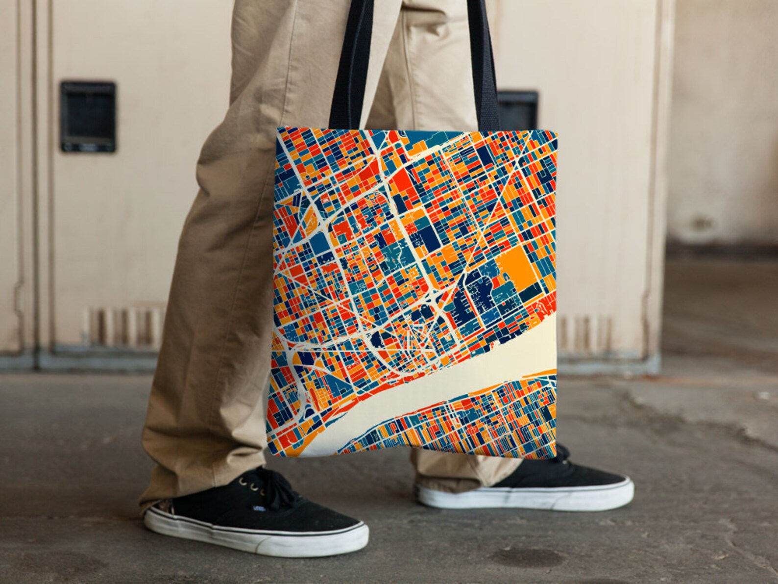 Detroit Map Tote Bag Michigan Map Tote Bag 15x15 | Etsy