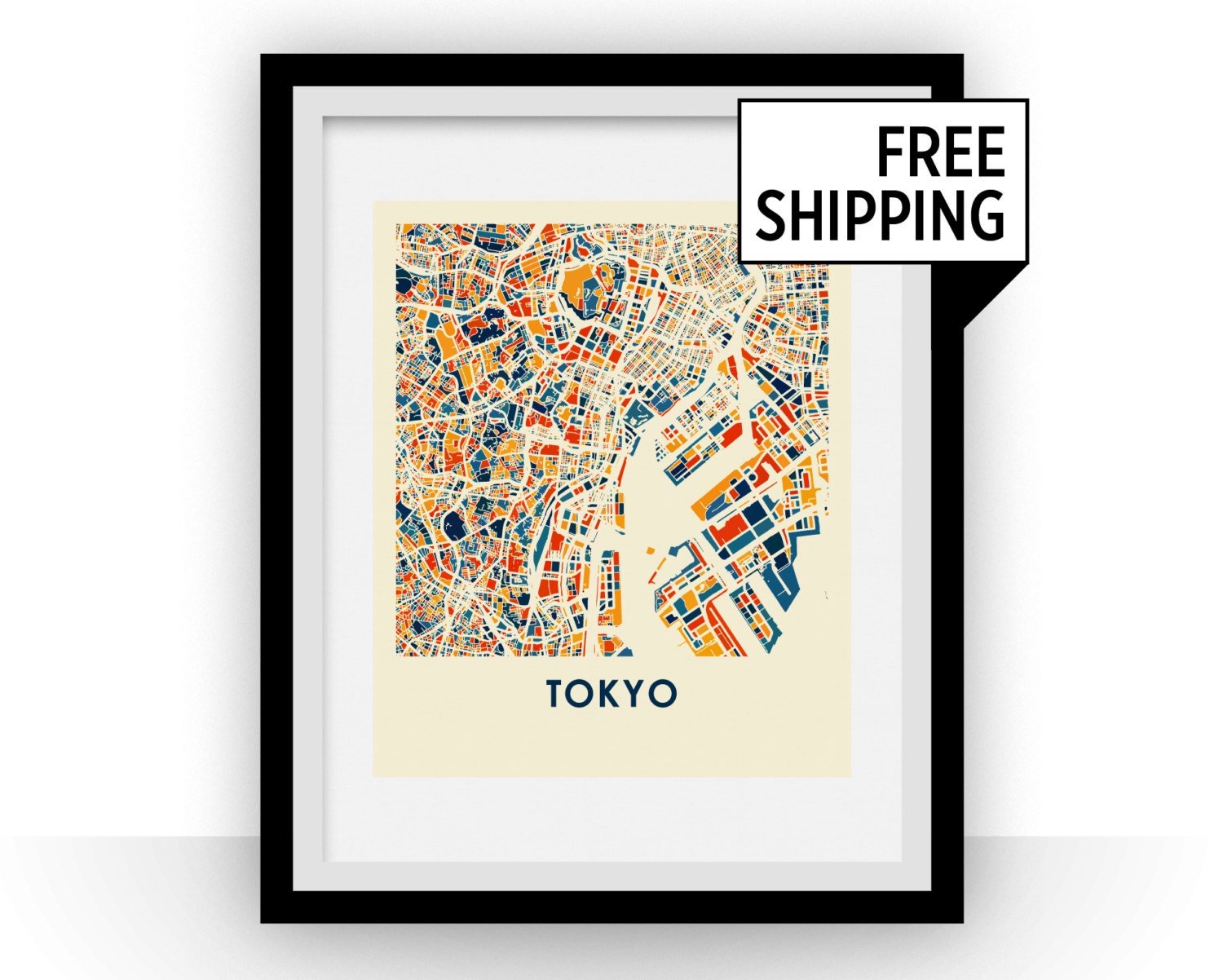 Tokyo Map Print Full Color Map Poster | Etsy