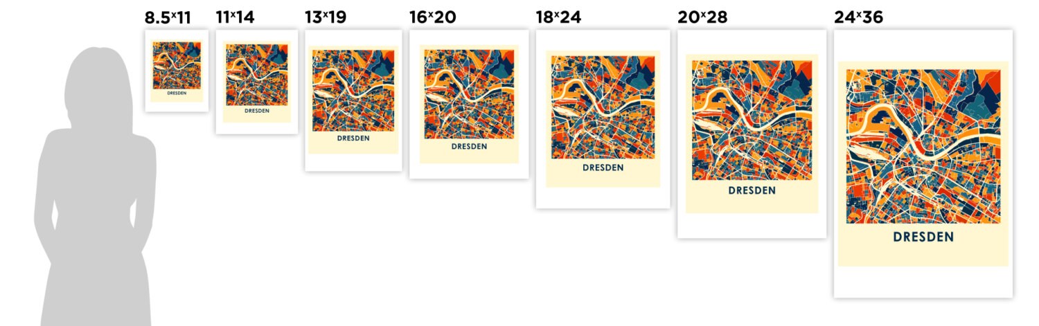Dresden Map Print Full Color Map Poster - Etsy