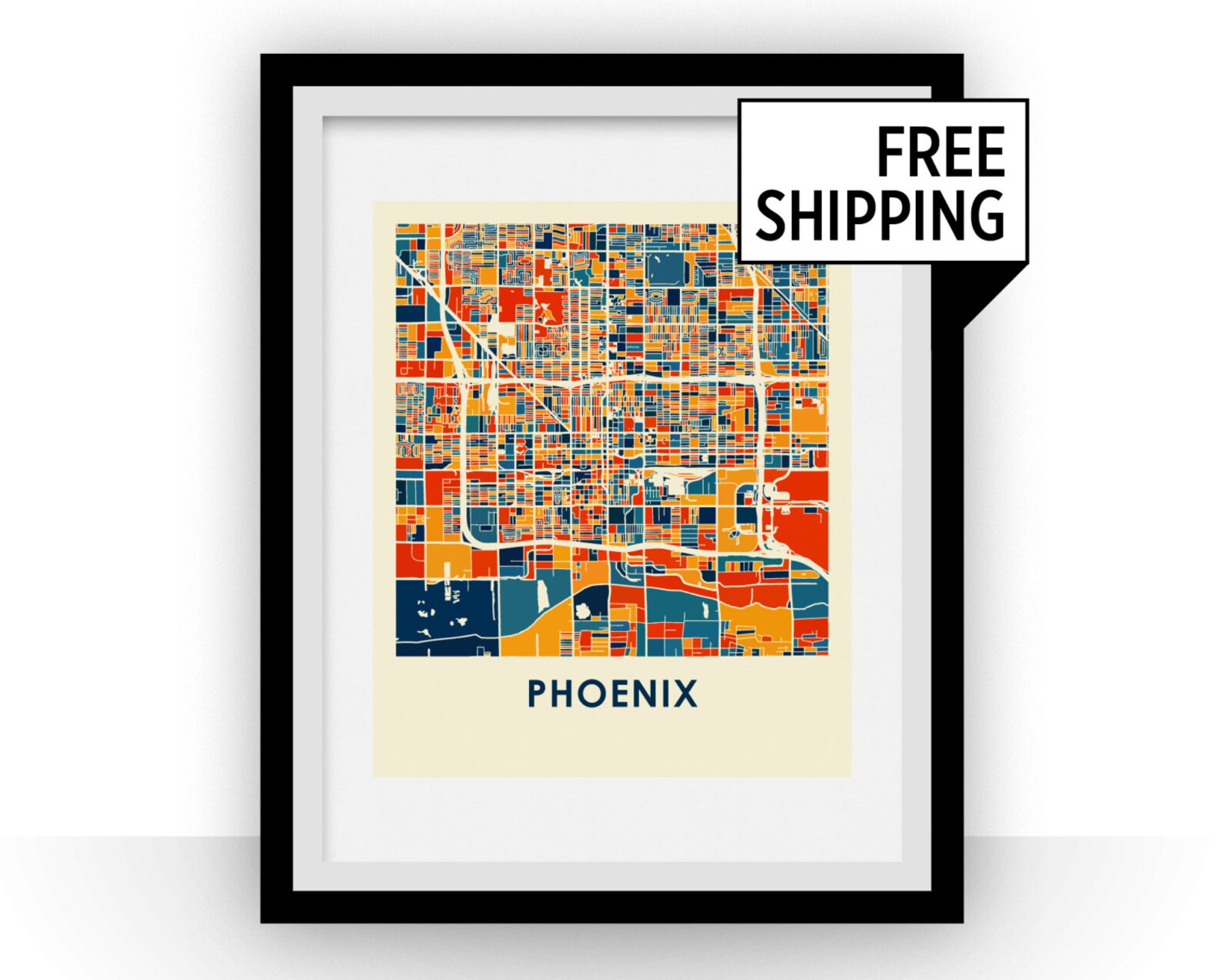 Phoenix Map Print Full Color Map Poster - Etsy