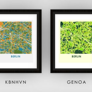 Berlin Map Print - Full Color Map Poster - Etsy