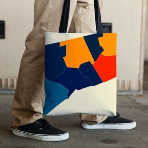 Connecticut Map Tote Bag - CT Map Tote Bag 15x15 - Etsy