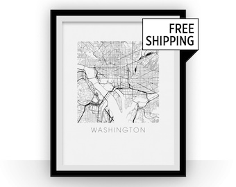 Washington DC Map Metro Map Print Poster - Etsy