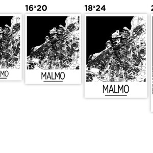 Malmo Map Poster - Sweden Map Print - Art Deco Series - Etsy