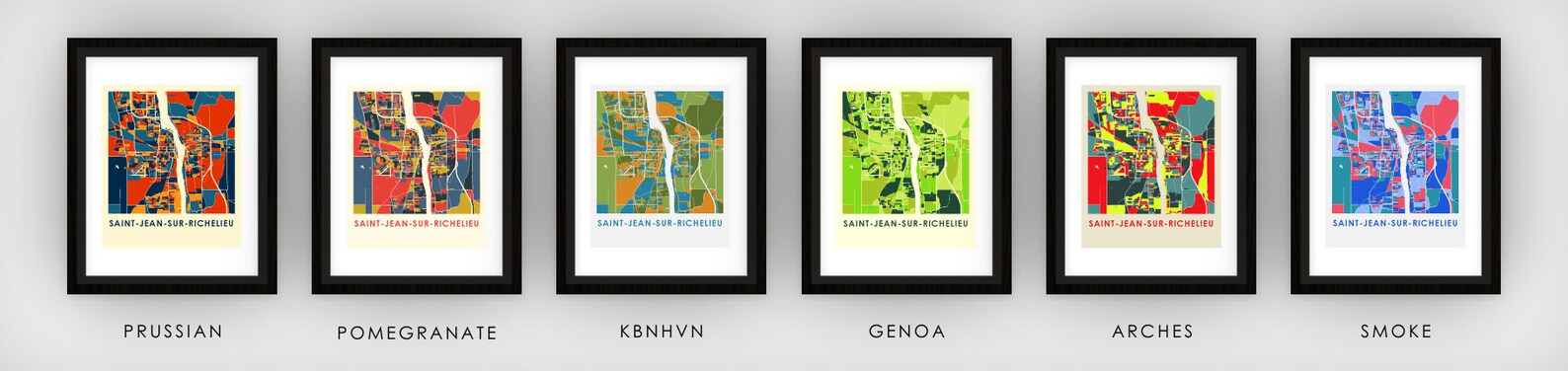 Saint Jean Sur Richelieu Quebec Map Print - Full Color Map Poster - Etsy