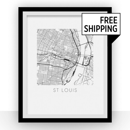 St Louis Map Print Full Color Map Poster - Etsy