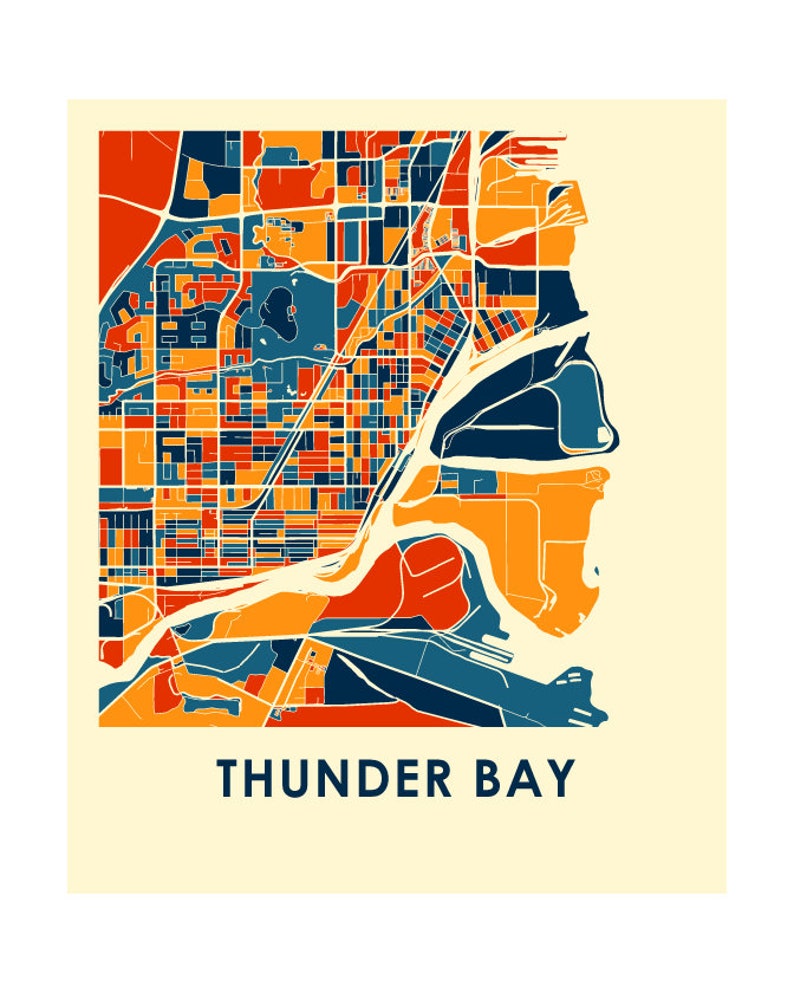 Thunder Bay Ontario Map Print Full Color Map Poster - Etsy