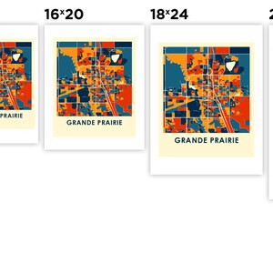 Grande Prairie Alberta Map Print - Full Color Map Poster - Etsy