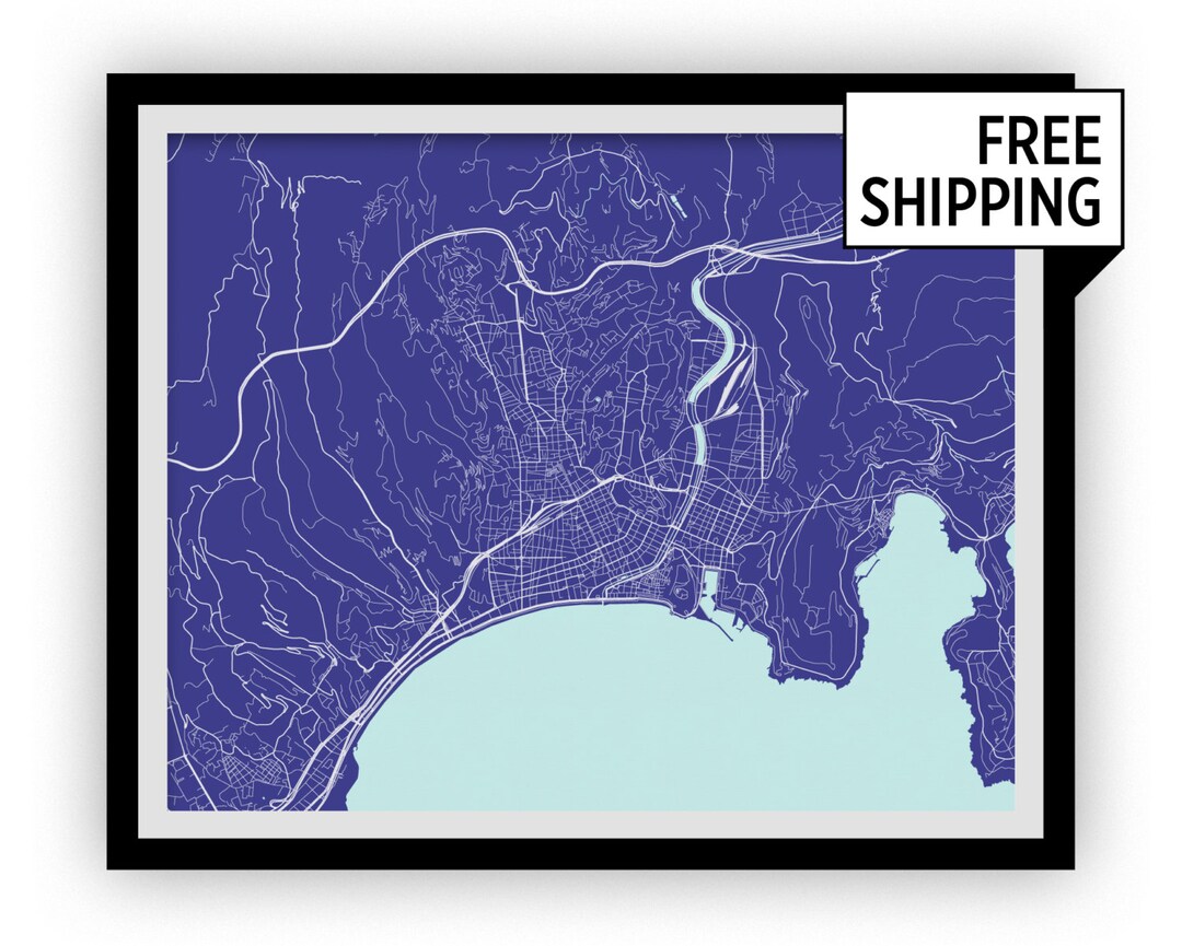 Nice Map Print - Choose Your Color - Etsy