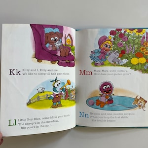 Vintage Childrens Book Hard Cover Muppet Babies Nursery Rhymes ABC Jim ...